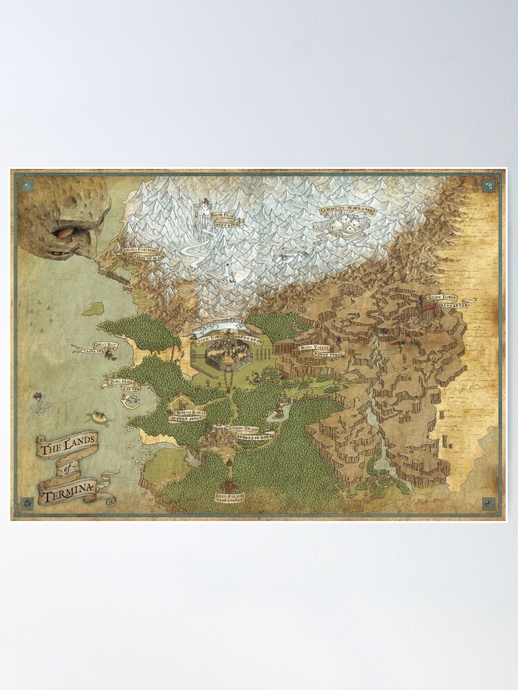 The Lands of Termina - Giclée Map Poster - Walmart.com