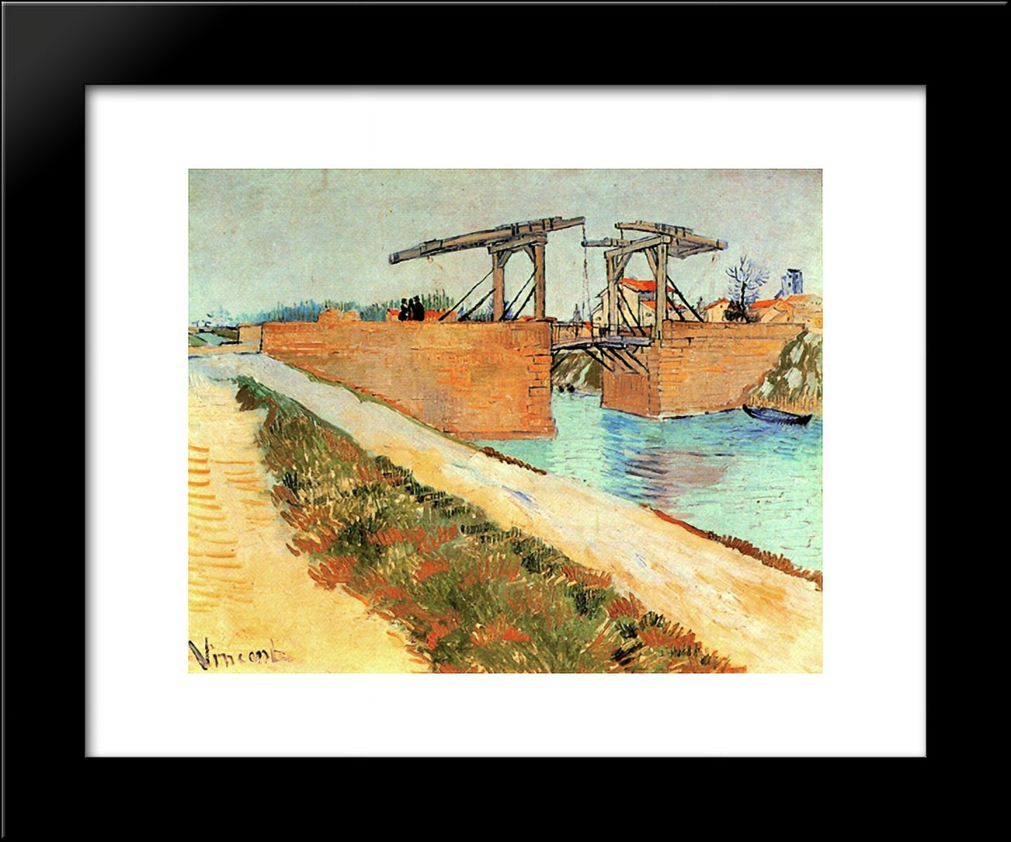 The Langlois Bridge at Arles with Road Alongside the Canal 20x24 Framed ...