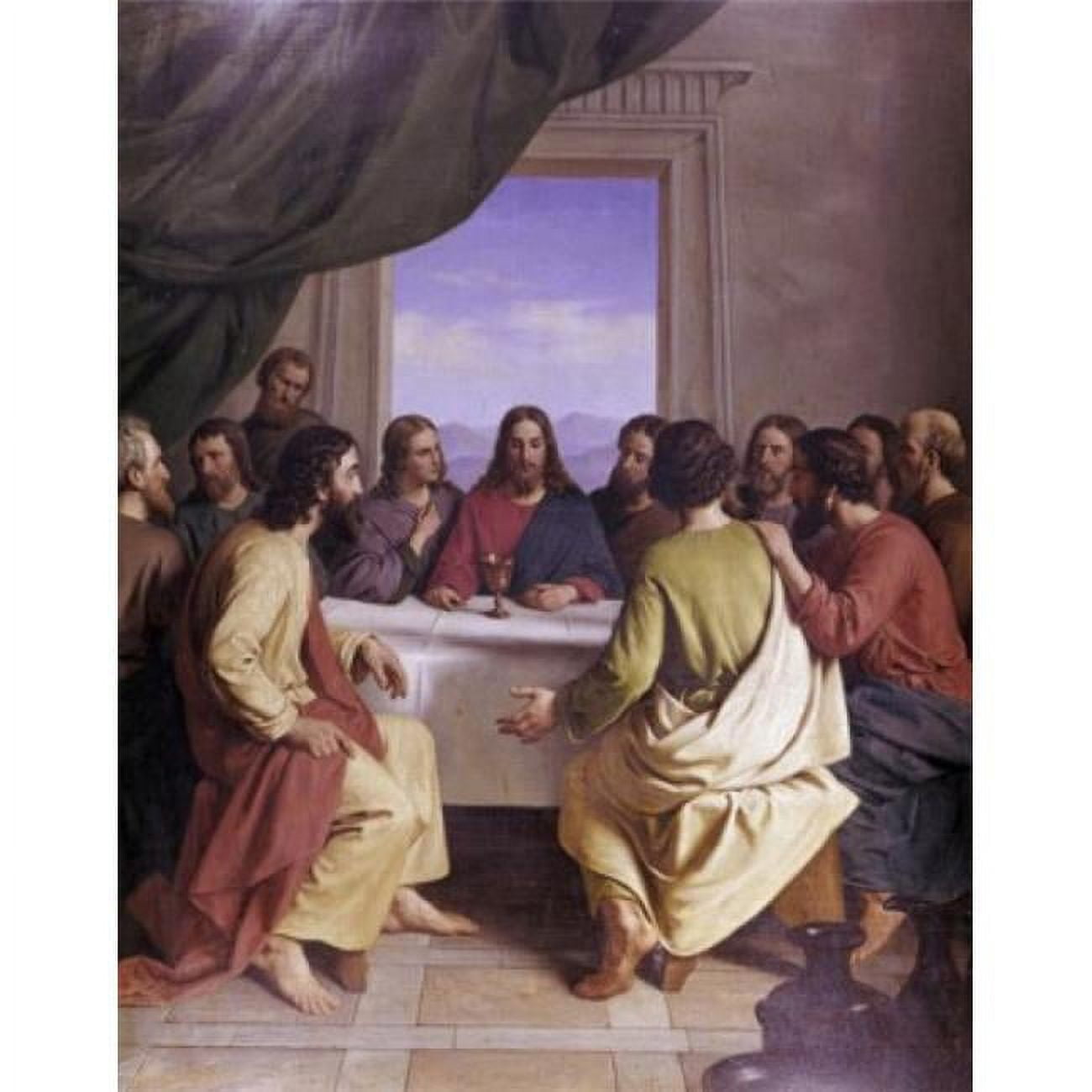 The Last Supper 19th C. Andreas Herman Hunaeus (1814-1866 Danish) Oil on canvas Poster Print (18 ...