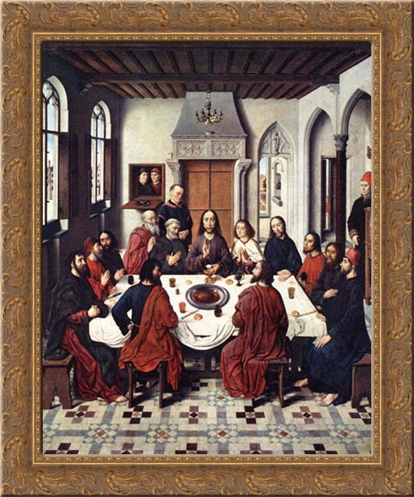 The Last Supper 20x23 Gold Ornate Wood Framed Canvas Art by Bouts ...