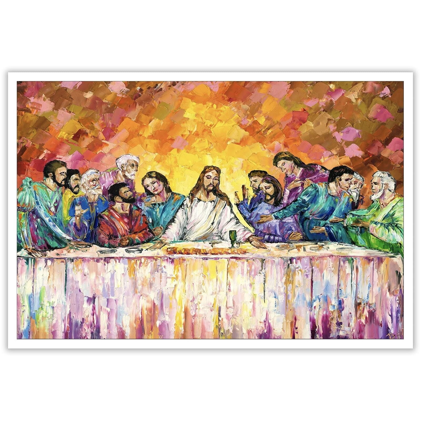The Last Supper Canvas Wall Art Bible Story Christian Jesus and Twelve ...