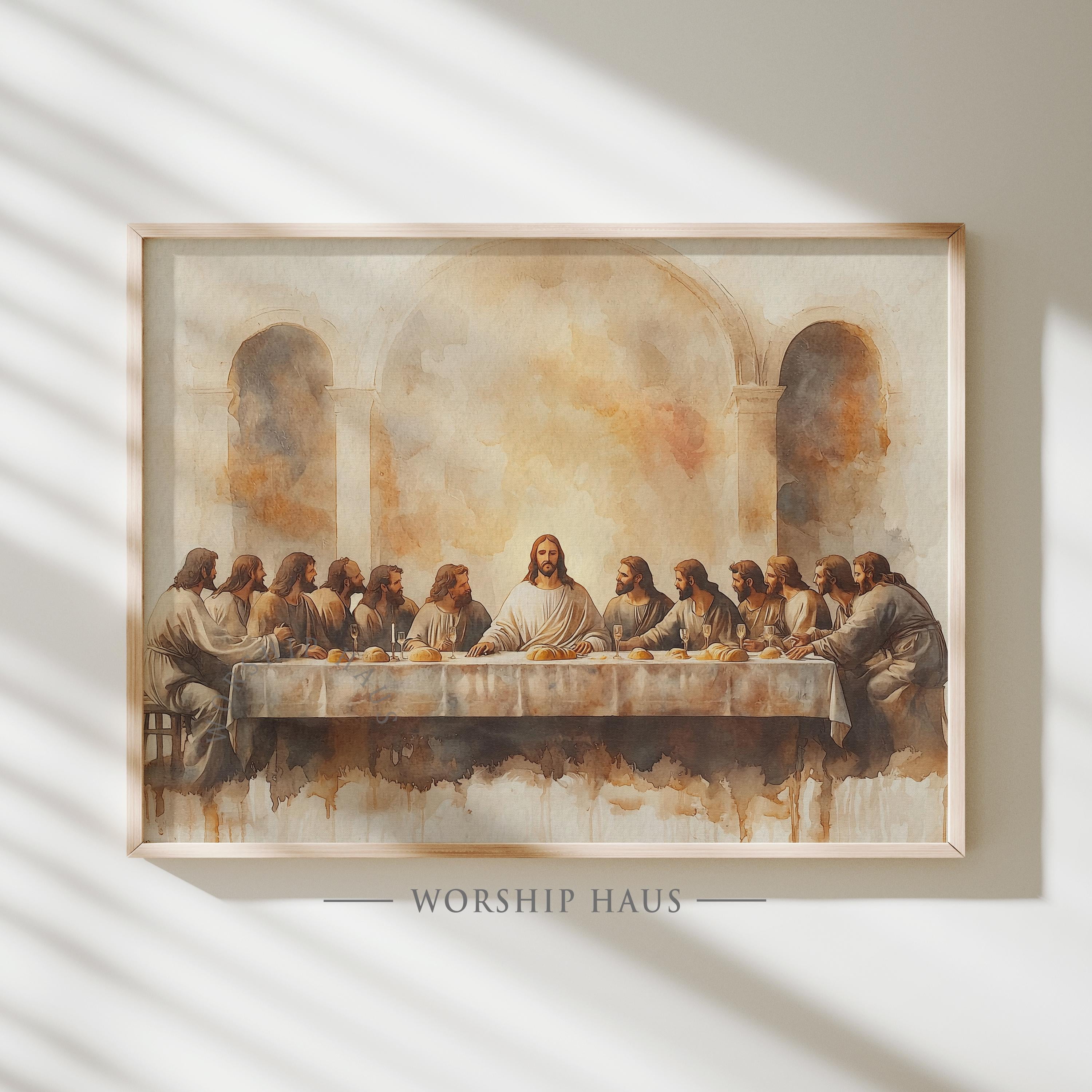 The Last Supper Christian Art Jesus With Disciples Final Meal Scene ...