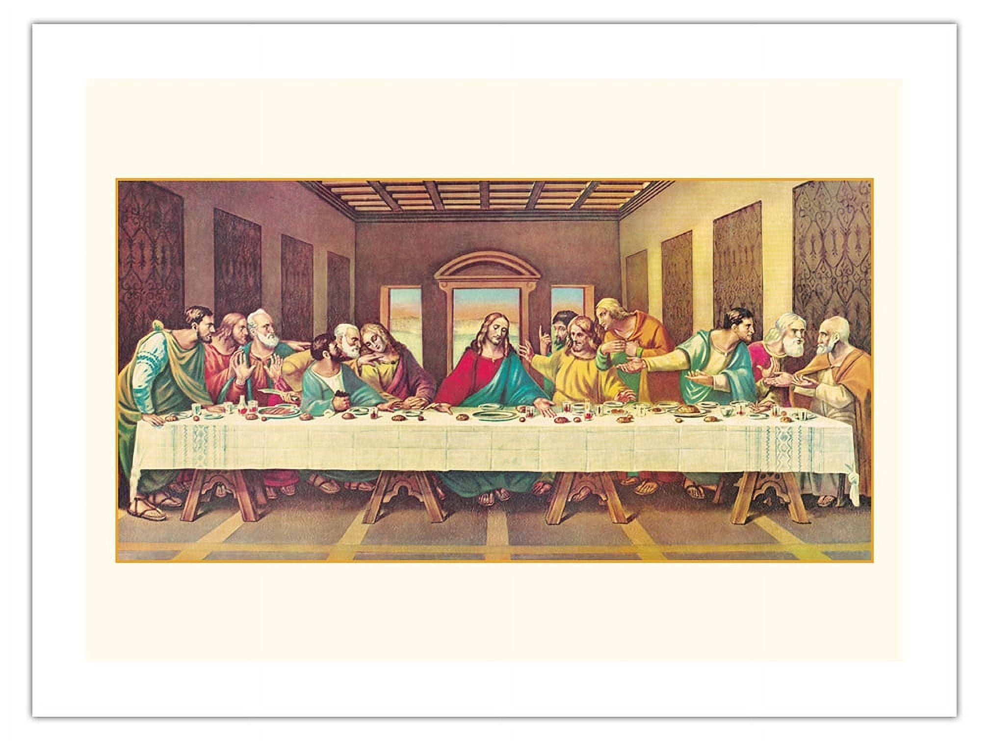 The Last Supper - Jesus and the Twelve Apostles - Vintage Religious Art ...