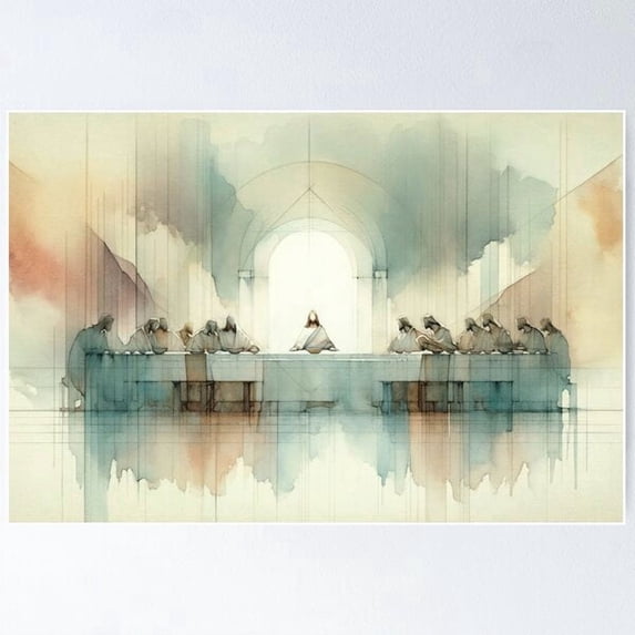 The Last Supper Landscape Blue Poster, Poster Home Decor, Poster Only ...