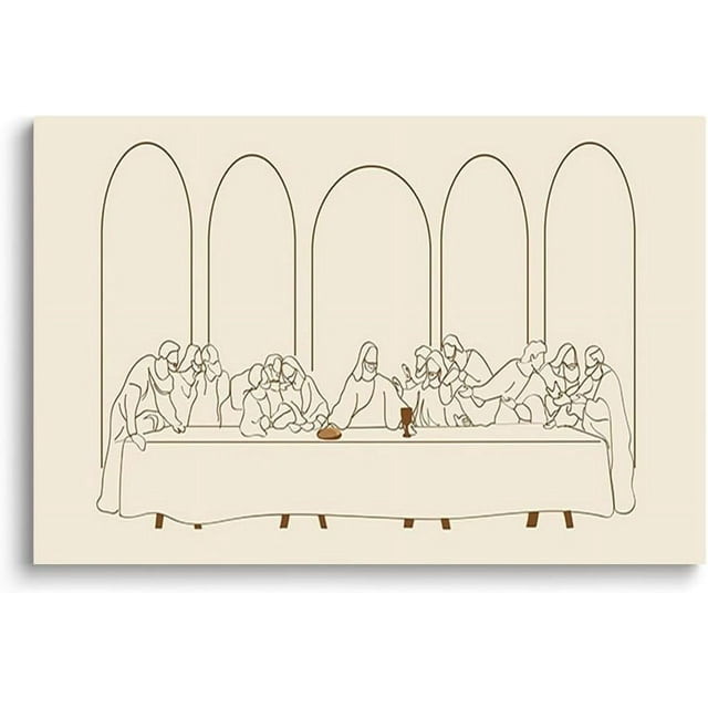 The Last Supper Line Art, Christian Modern Wall Art, The Last Supper ...