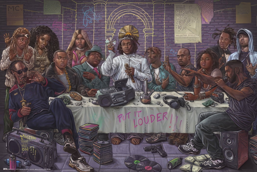 The Last Supper Of Hip Hop - Music Poster (Famous Rappers) (Size: 36" x ...