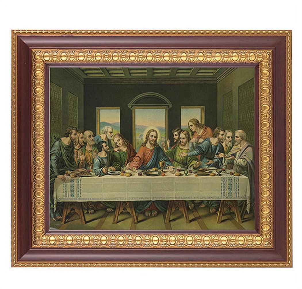 The Last Supper Picture Framed Wall Art Decor Large, Dark Cherry with ...