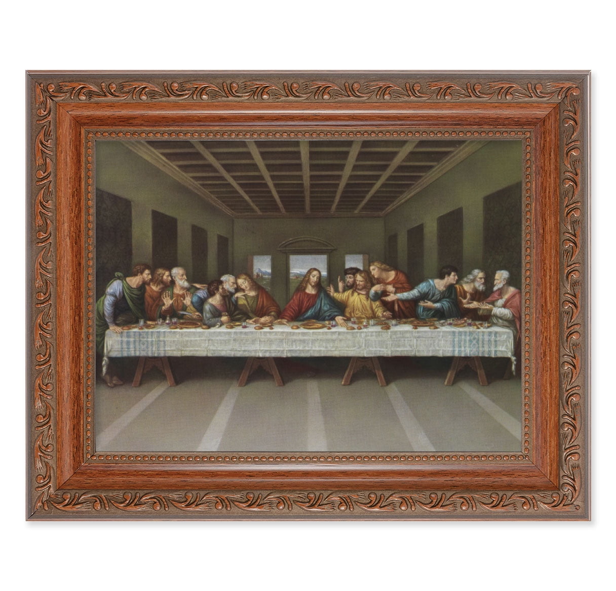 The Last Supper Picture Framed Wall Art Decor Medium, Antiqued Dark ...