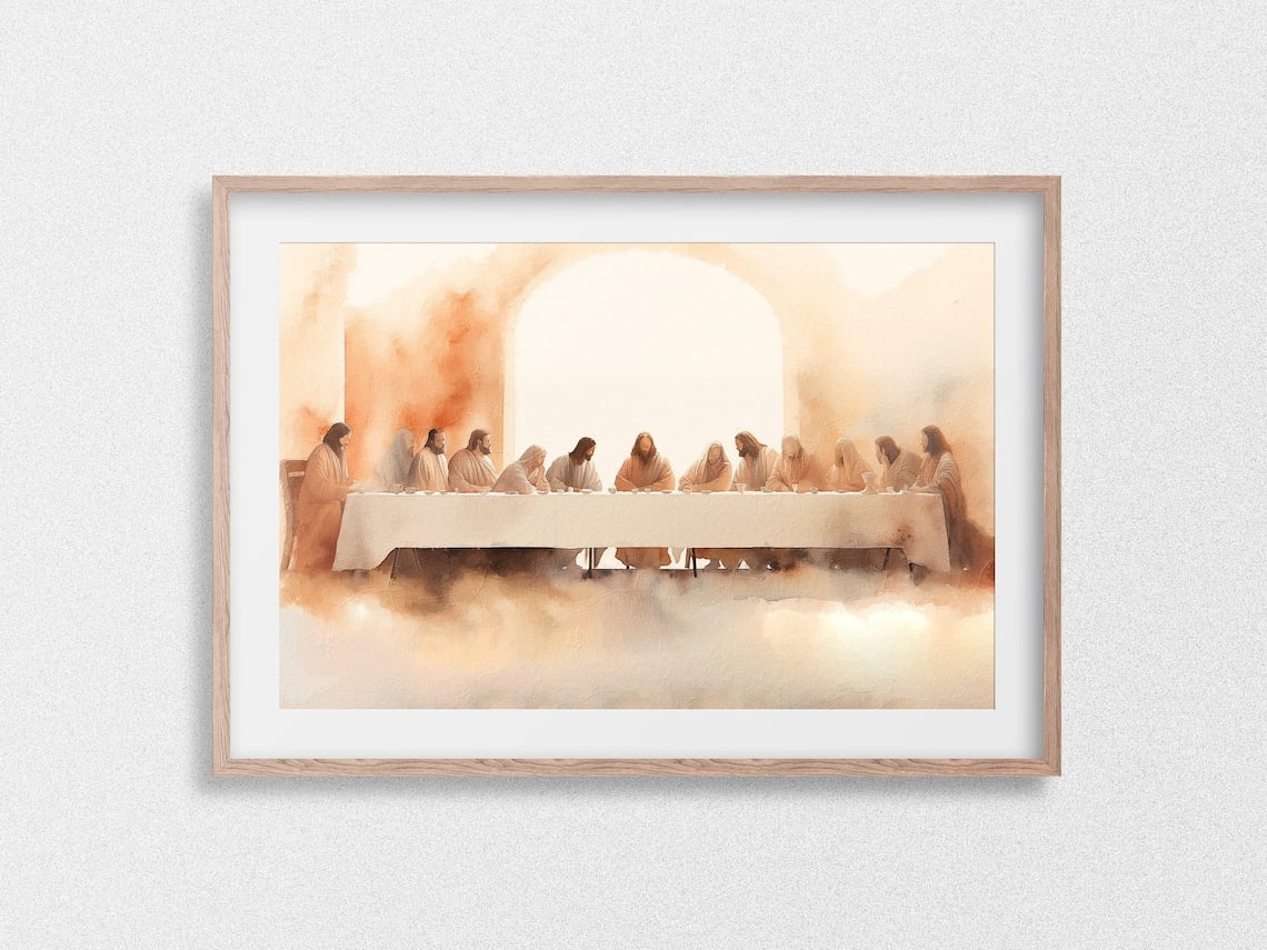The Last Supper Poster Jesus Bible Christian Wall Art Decor, UNFRAMED ...