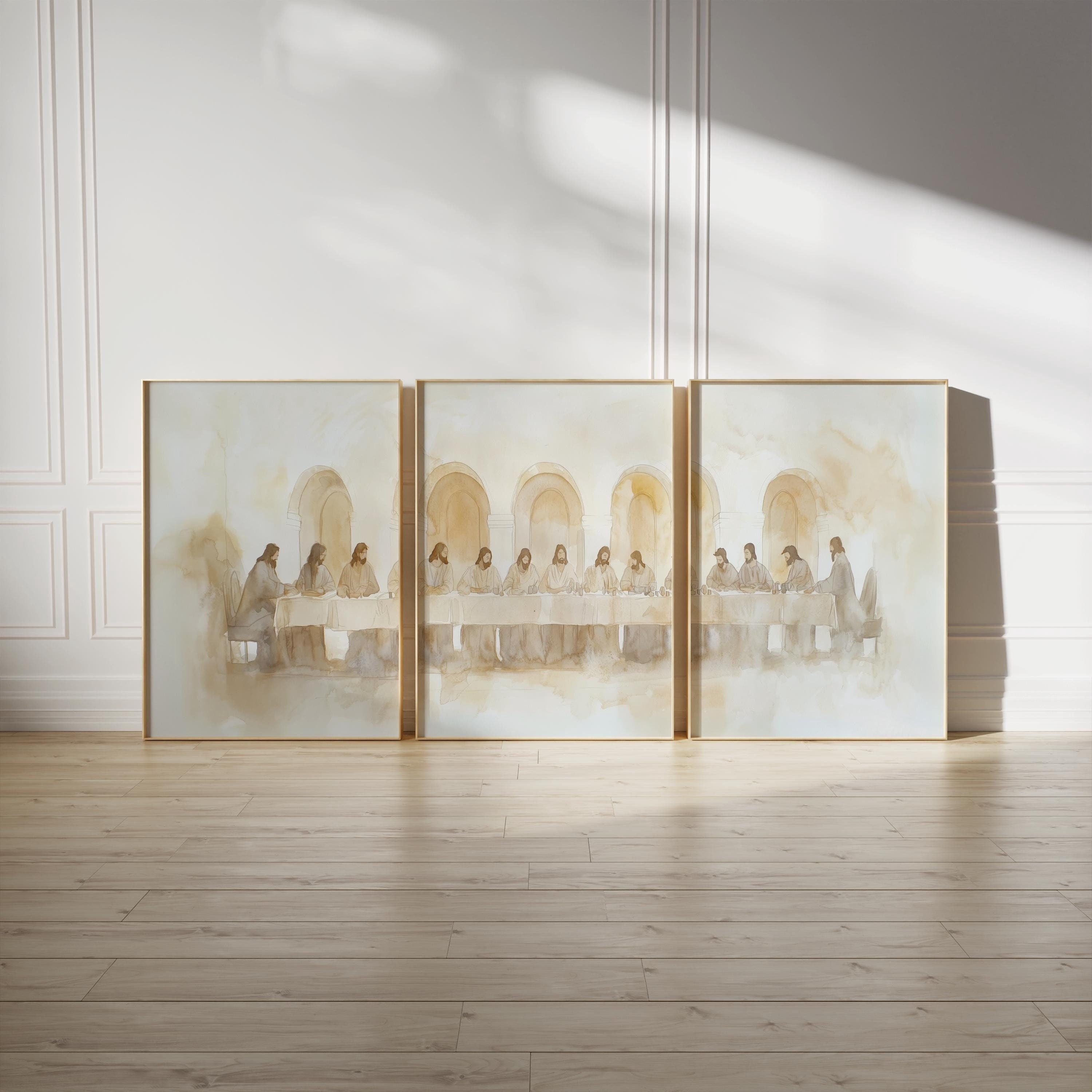 The Last Supper Poster Set Modern Christian Poster Prints Jesus ...