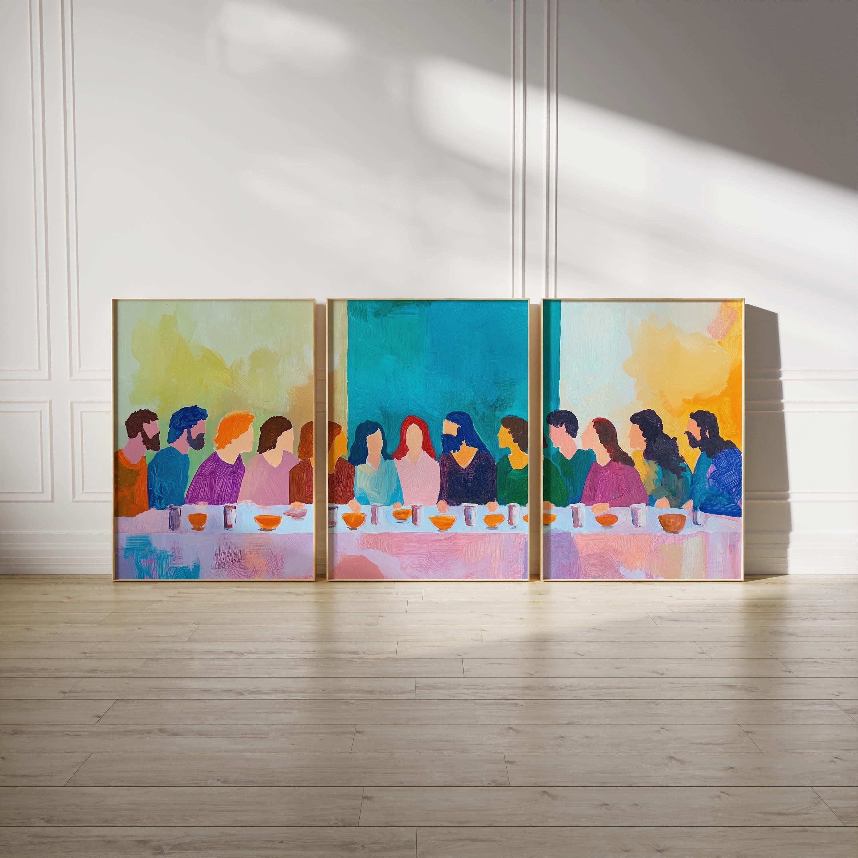 The Last Supper Poster Set Modern Christian Wall Art Jesus Prints Art ...