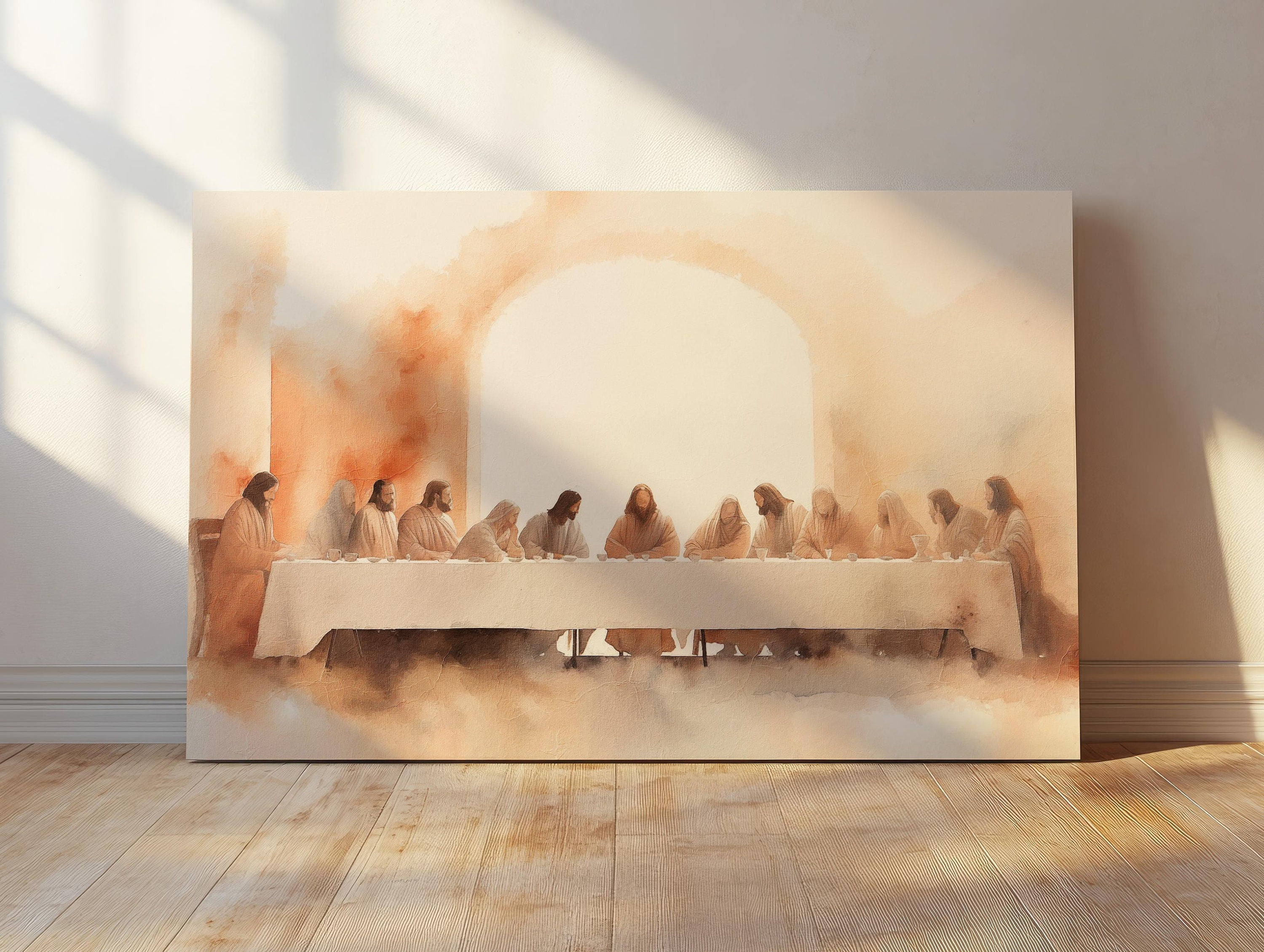 The Last Supper Print: Jesus Art, Christian Wall Decor Warm Present ...