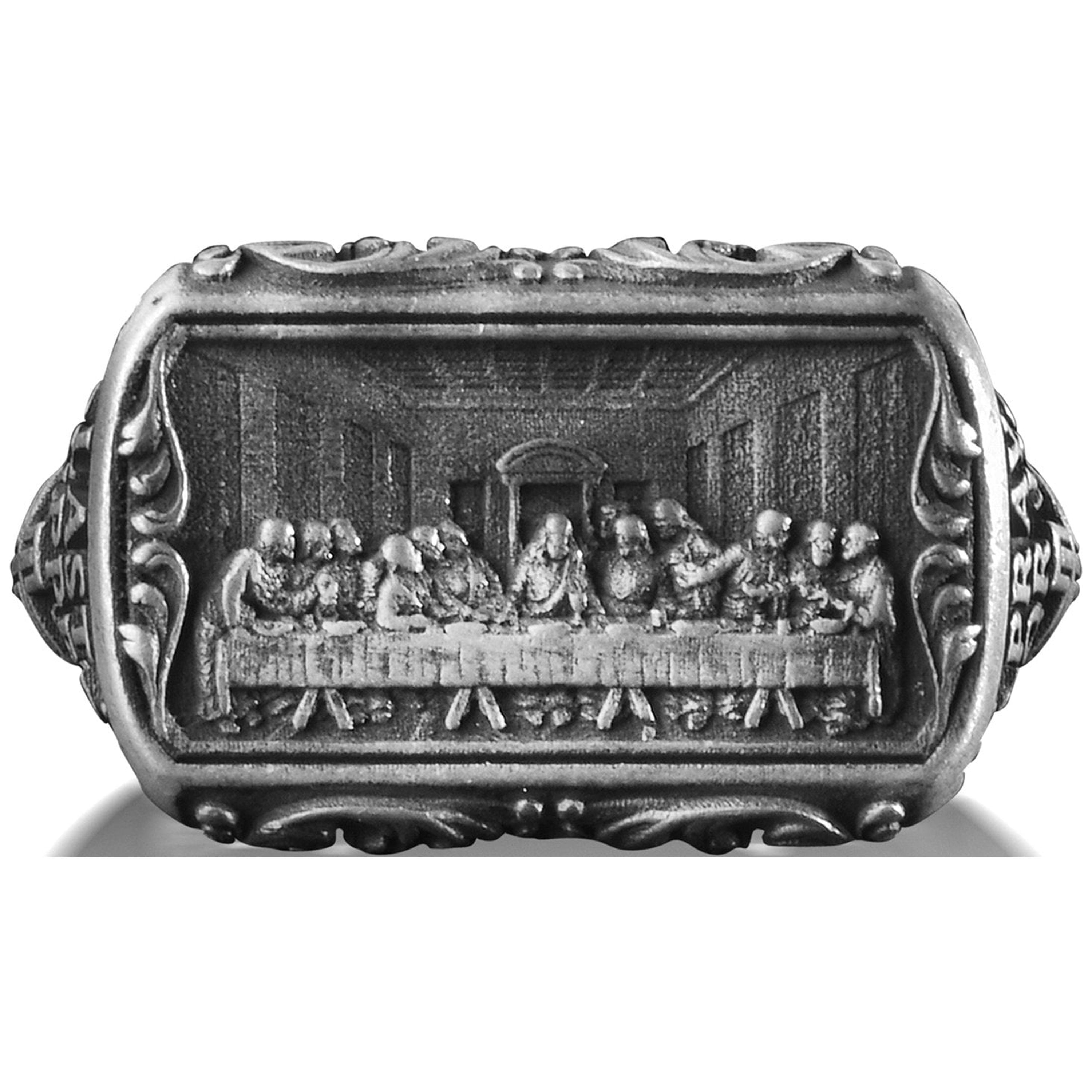 The Last Supper Signet Ring for Men in Sterling Silver , Jesus Christ ...