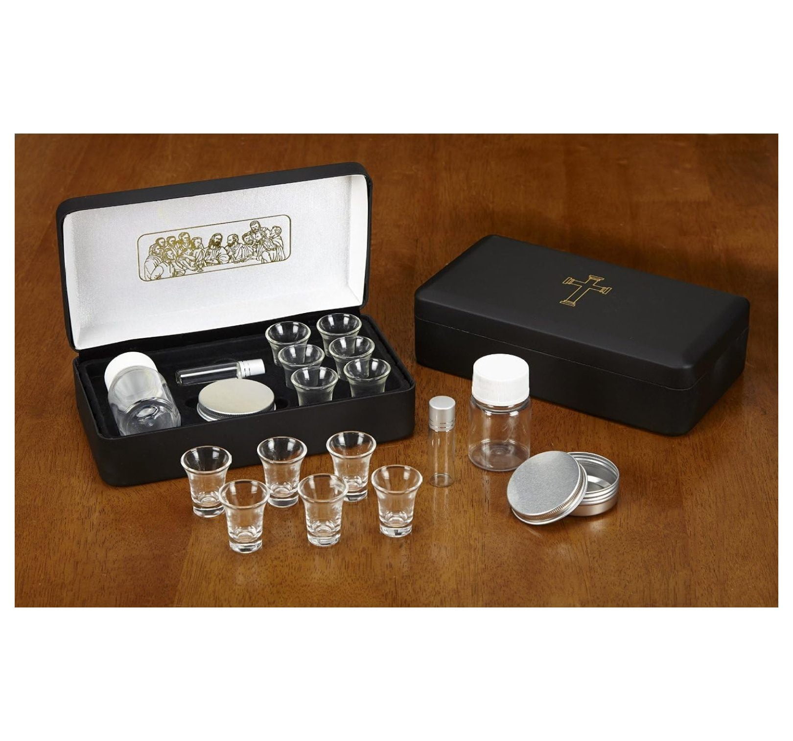 The Last Supper Six (6) Cup Travel Portable Communion Set in Leather ...