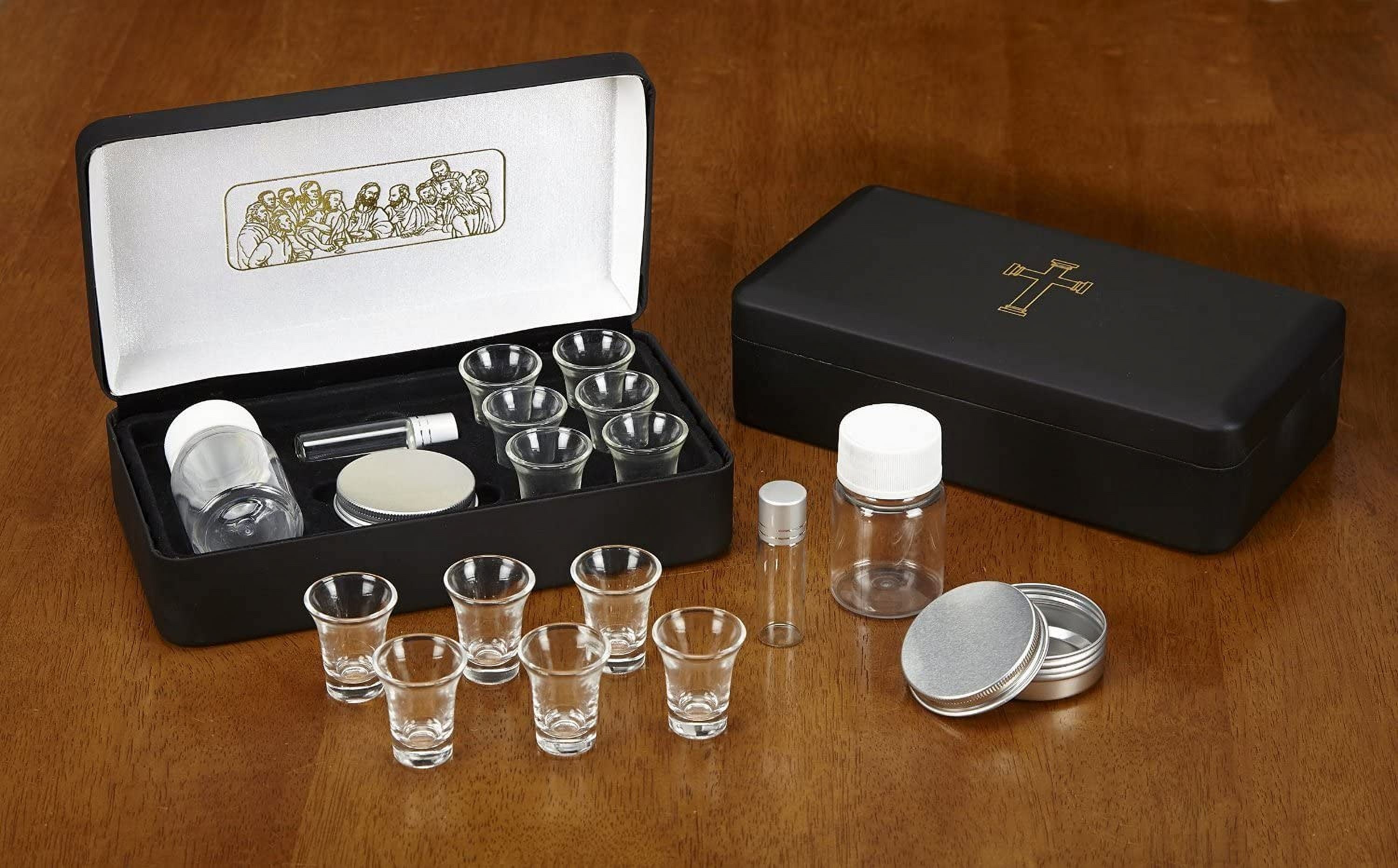 The Last Supper Six (6) Cup Travel Portable Communion Set in Leather ...
