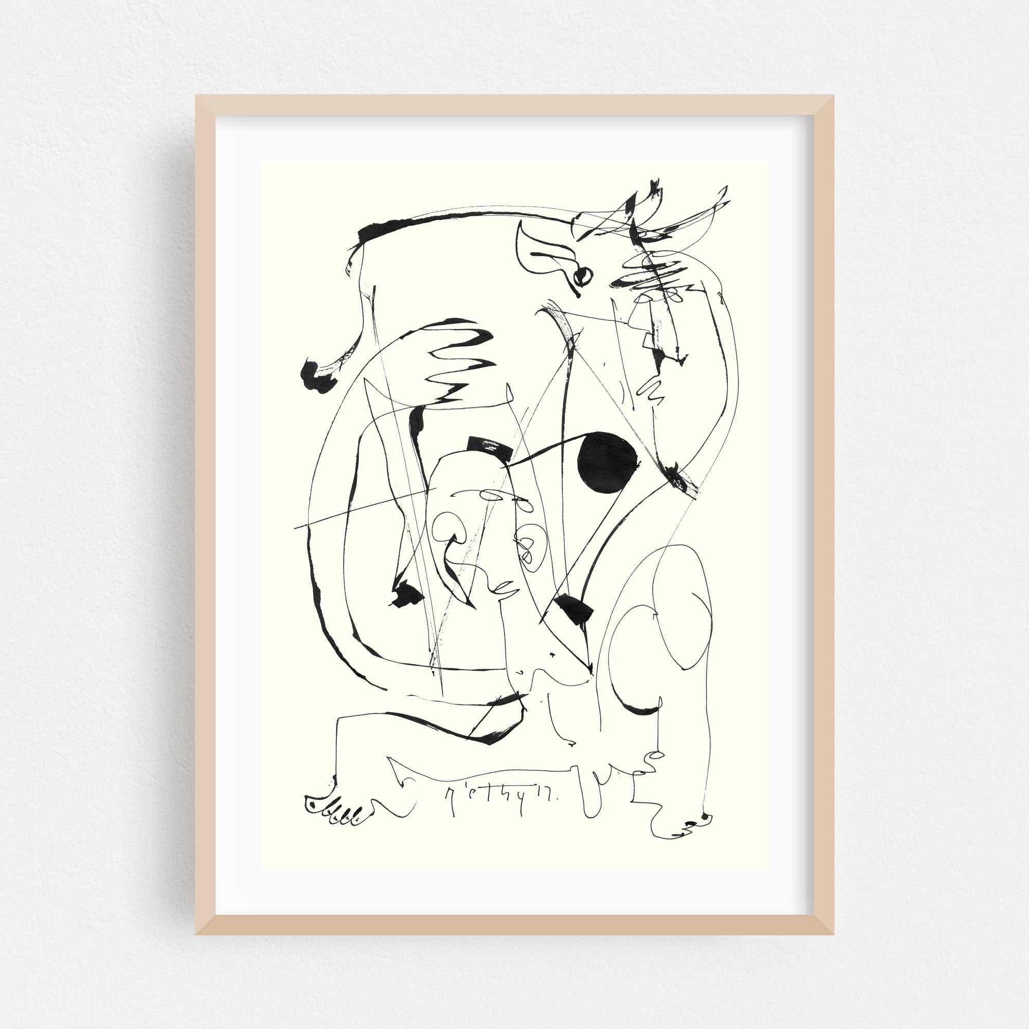 The Last Toreador - Line Drawing Abstract Black and White Line Art ...