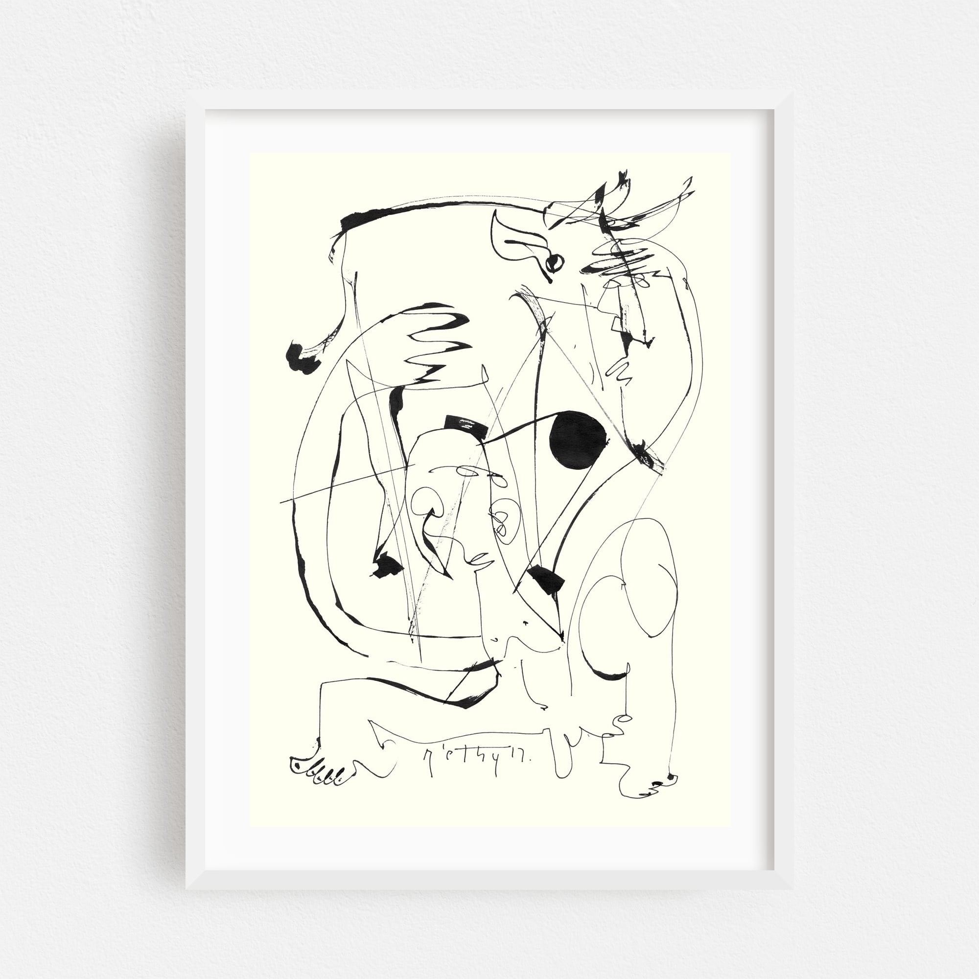 The Last Toreador - Line Drawing Abstract Black and White Line Art ...