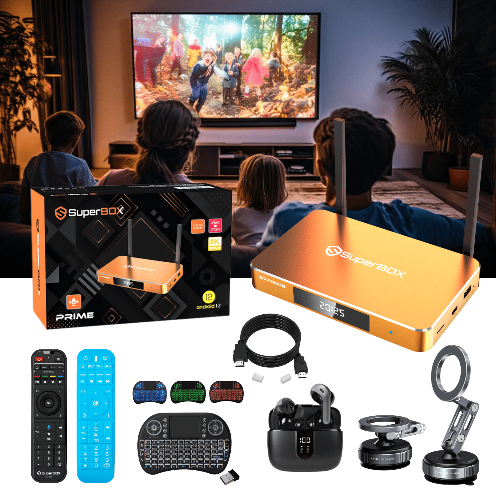 The Latest Super S7 Prime Box Accessories for 2026 support both TVs and ...