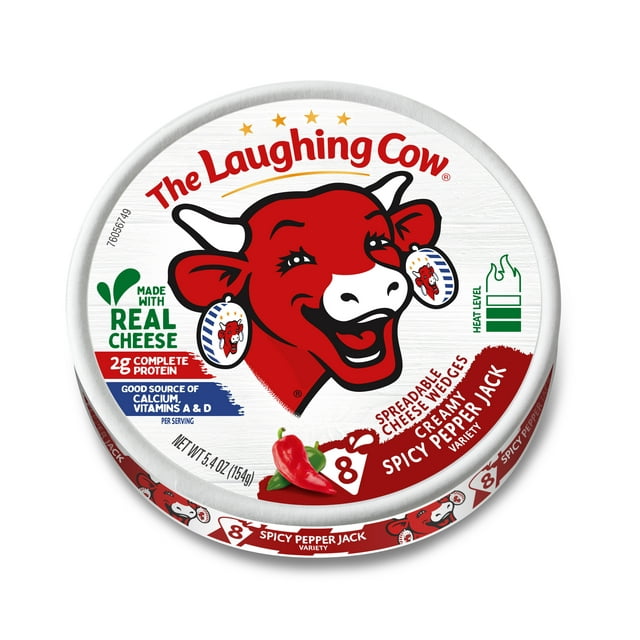 The Laughing Cow Creamy Spicy Pepper Jack Spreadable Cheese Wedge, 5.4 ...
