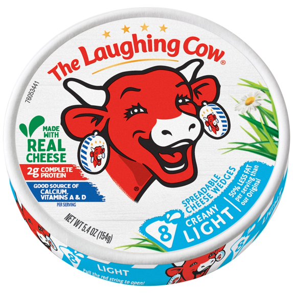 The Laughing Cow Light Spreadable Cheese Wedges, 5.4 oz, Box ...