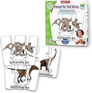 The Learning Journey: Match It! Head to Tail Dinos - 20 Piece with ...