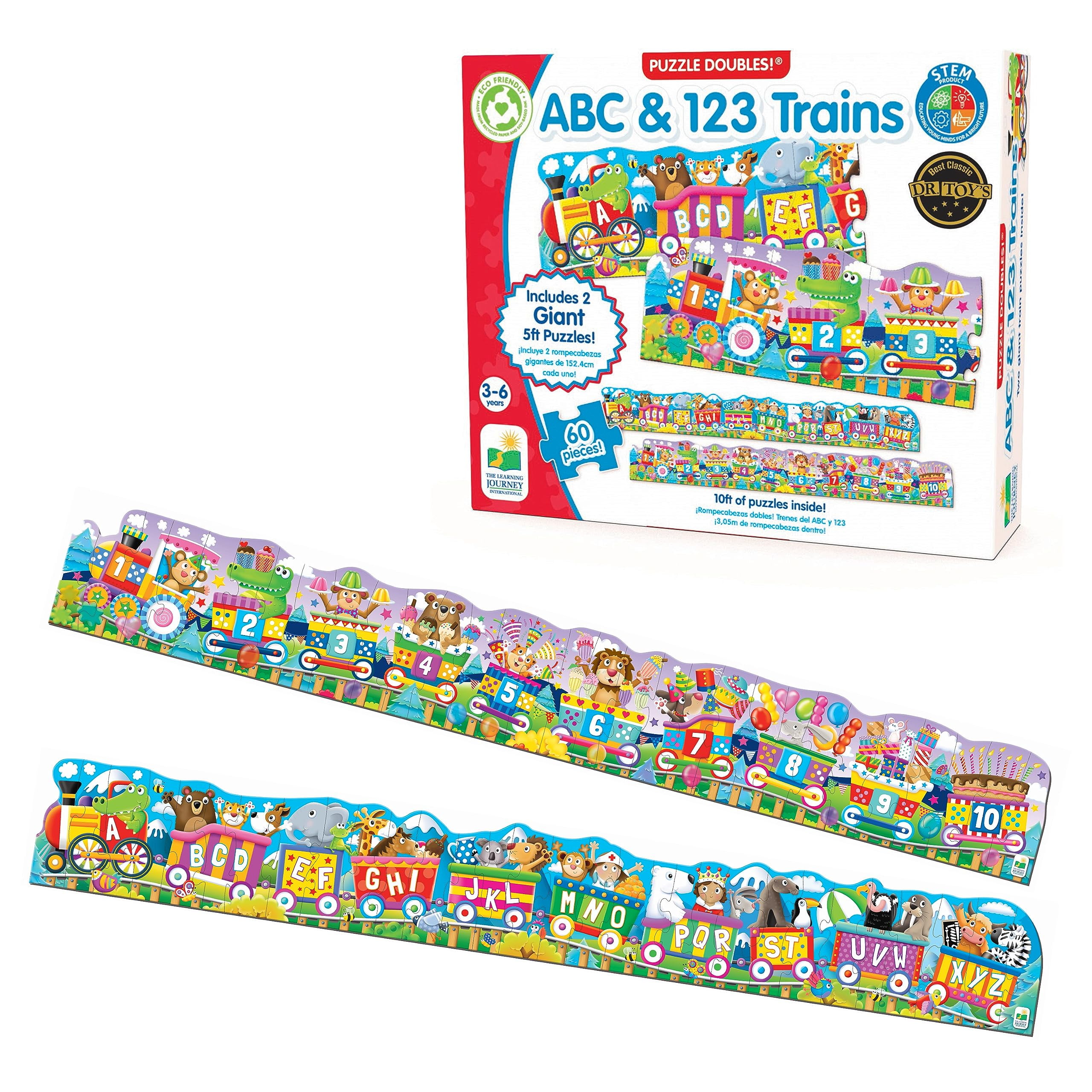 The Learning Journey: Puzzle Doubles - Giant ABC & 123 Train Floor ...