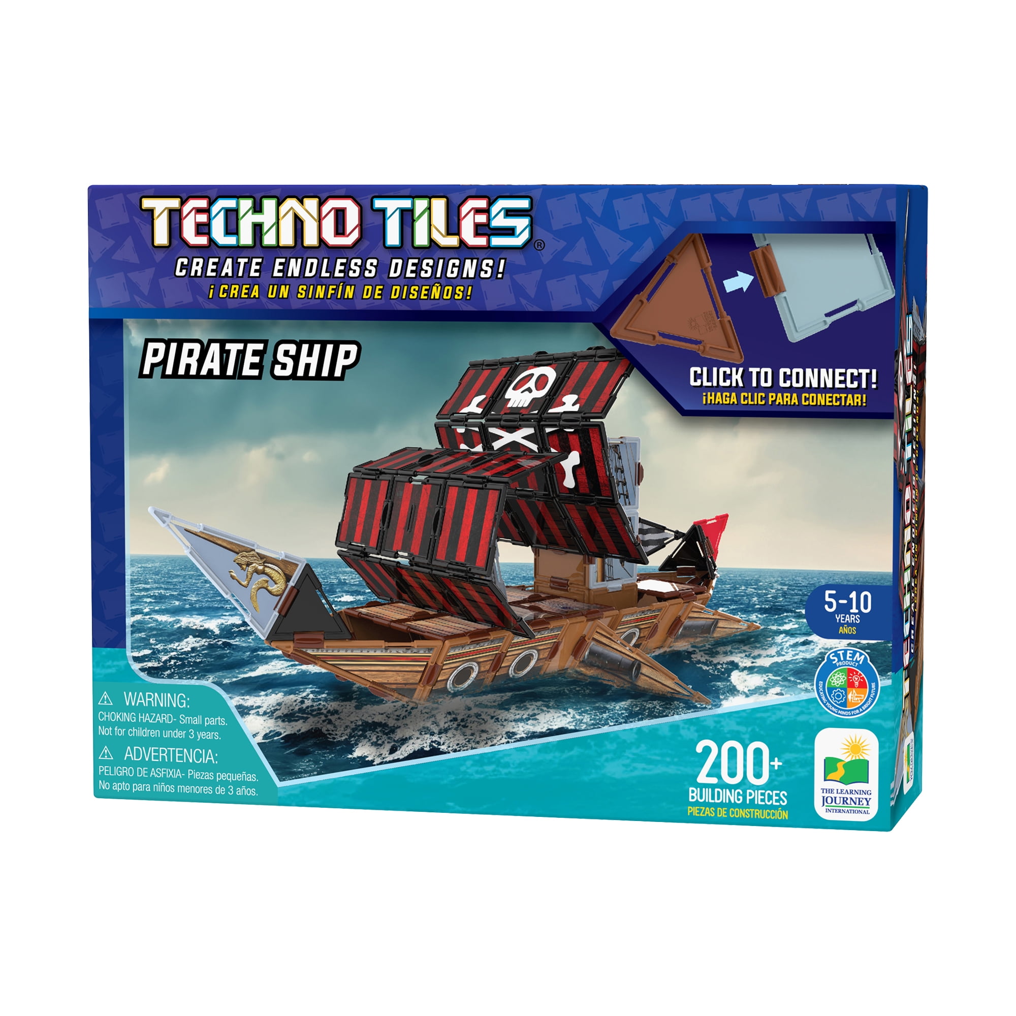The Learning Journey Techno Tiles Pirate Ship Building Set 200+ Pcs ...