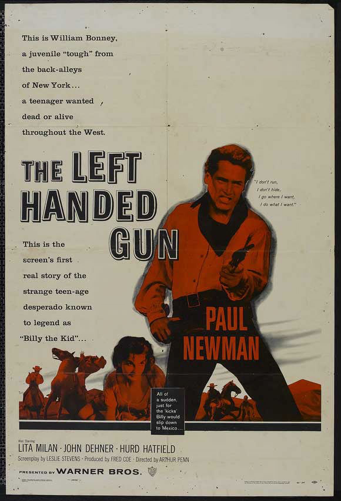 The Left Handed Gun - movie POSTER (Style A) (27" x 40") (1958 ...