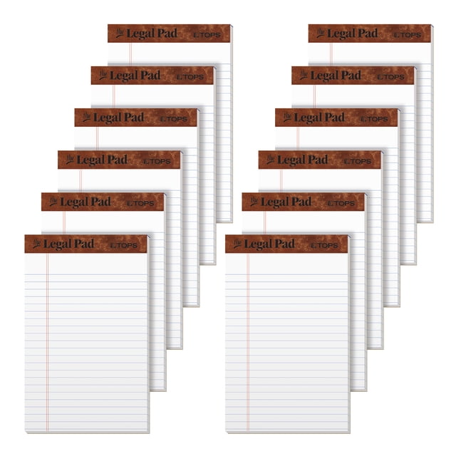 "The Legal Pad" Ruled Perforated Pads, Narrow Rule, 50 White 5 X 8 ...