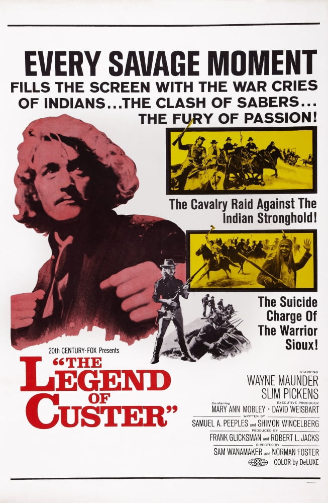 The Legend Of Custer Us Poster Art Wayne Maunder 1968. 20Th Century-Fox ...