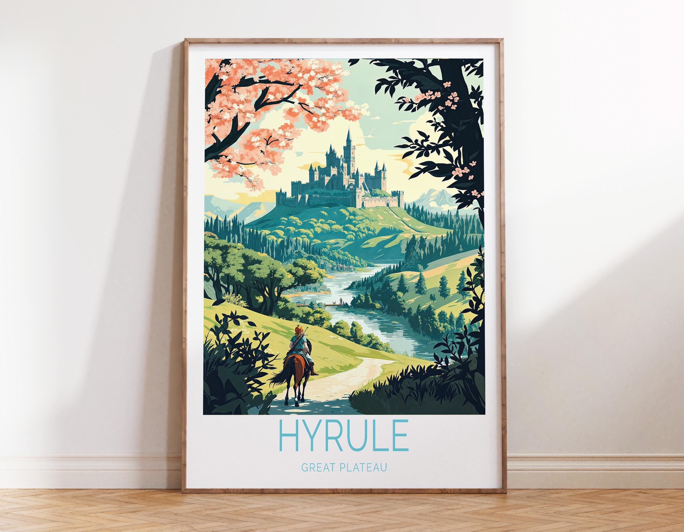The Legend Of Zelda Poster, Hyrule Great Plateau Wall Art, Hyrule ...