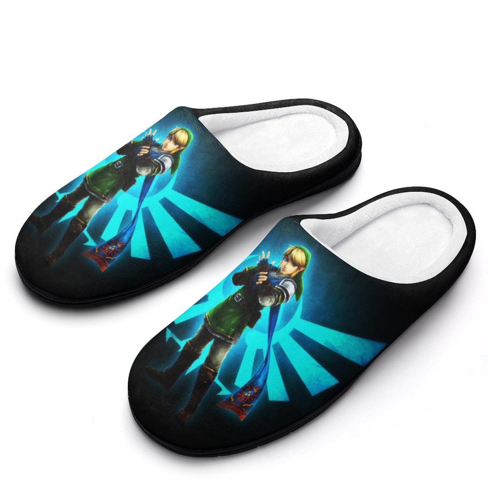 The Legend Of Zelda Symbol Women's Fuzzy Slippers Lightweight Anti-slip ...
