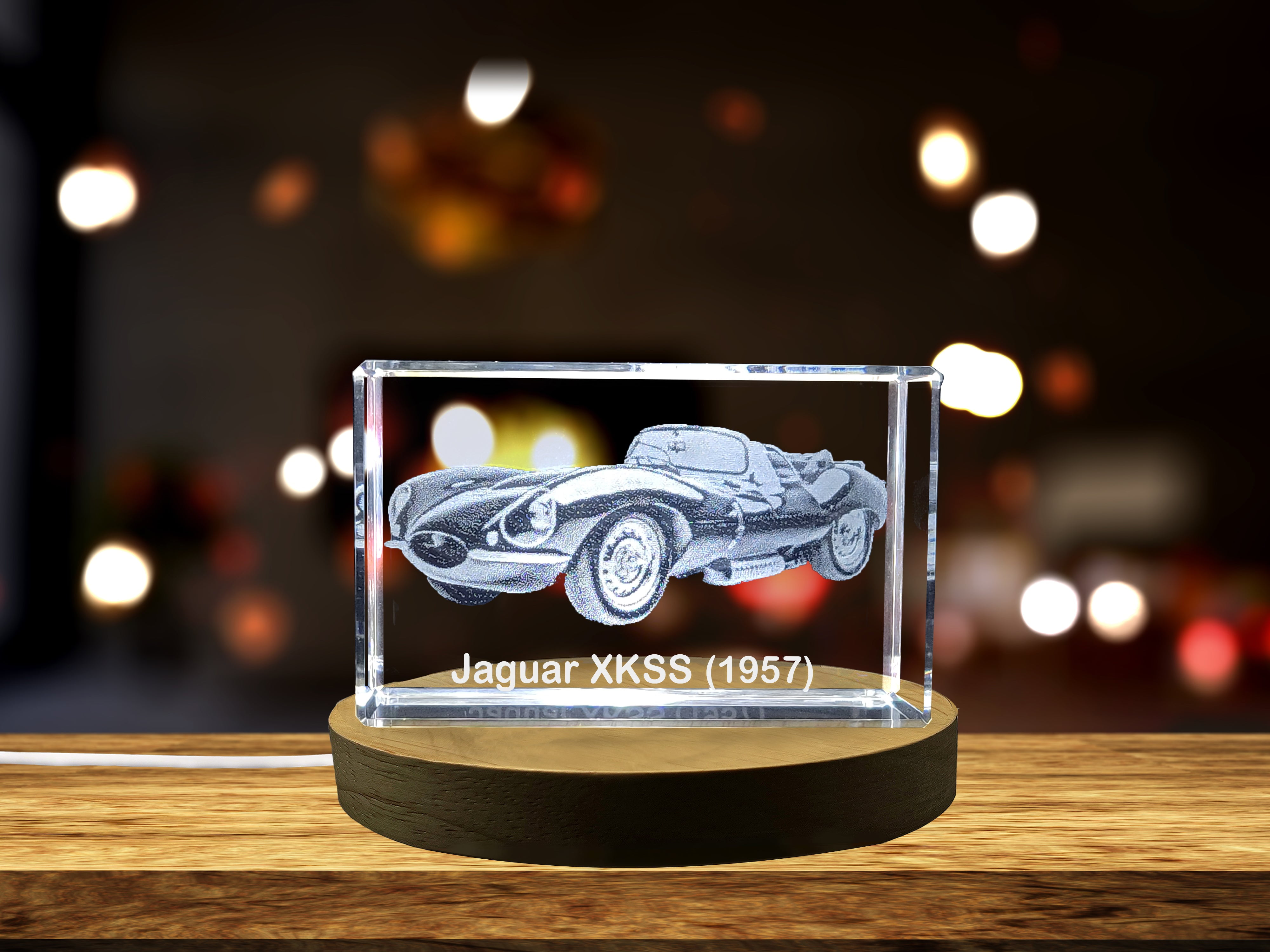 The Legend Revived: Jaguar XKSS (1957) - 3D Engraved Crystal Tribute ...