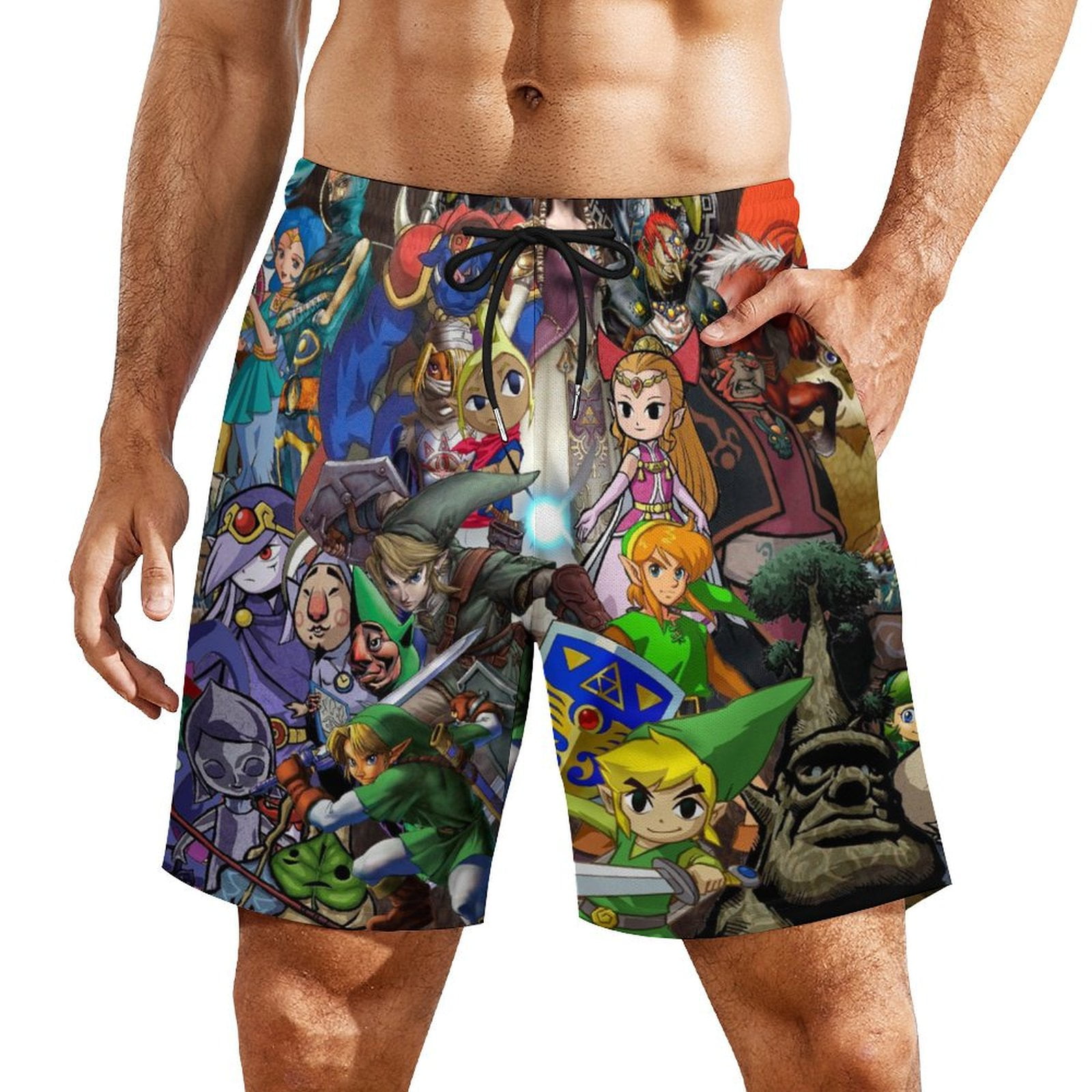 The Legend of Zelda Characters Mens Board Shorts Summer Swim Trunks ...