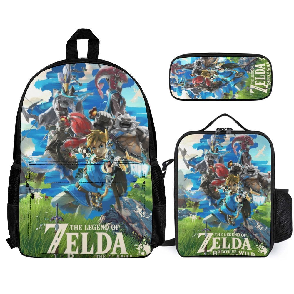 The Legend of Zelda Backpacks 3 Piece Set Kids Bookbag School Bag with ...