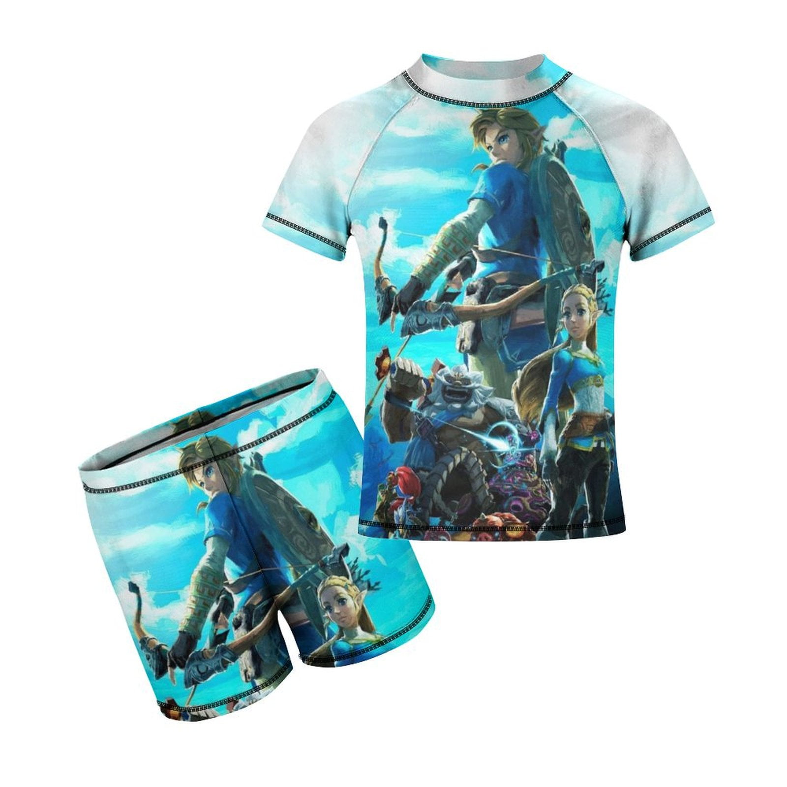 The Legend of Zelda Boys Two Piece Swimsuit Kids Swimwear Set Short ...