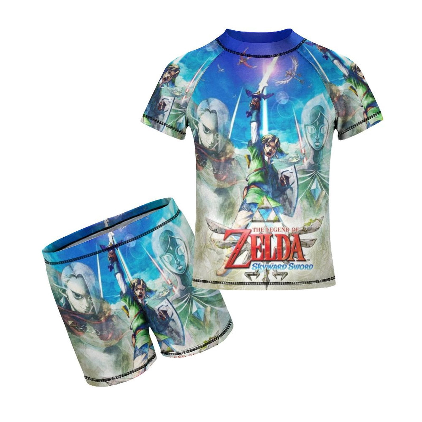 The Legend of Zelda Boys Two Piece Swimsuit Kids Swimwear Set Short ...