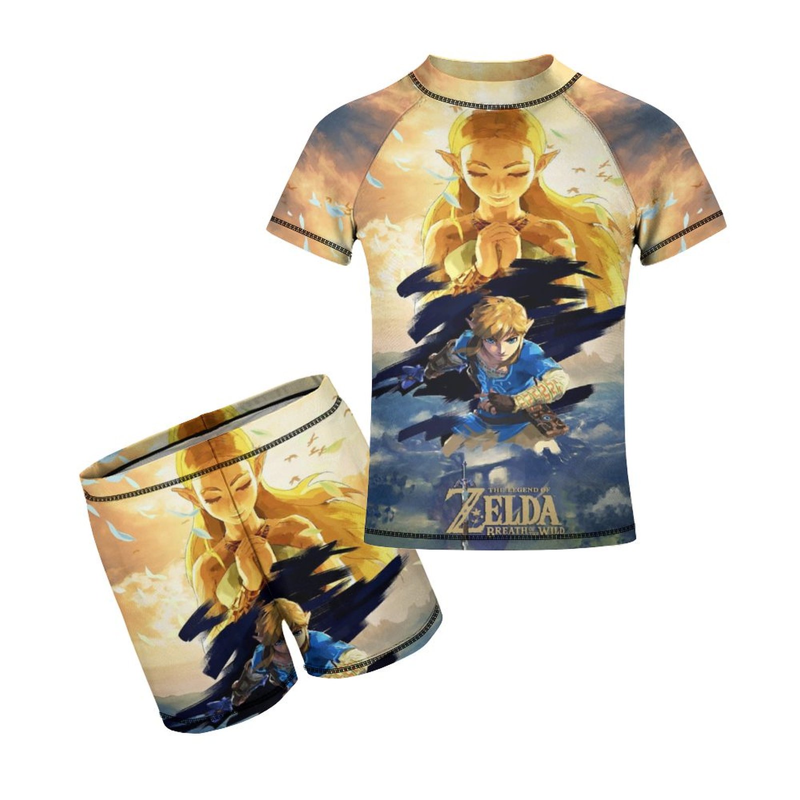 The Legend of Zelda Boys Two Piece Swimsuit Kids Swimwear Set Short ...