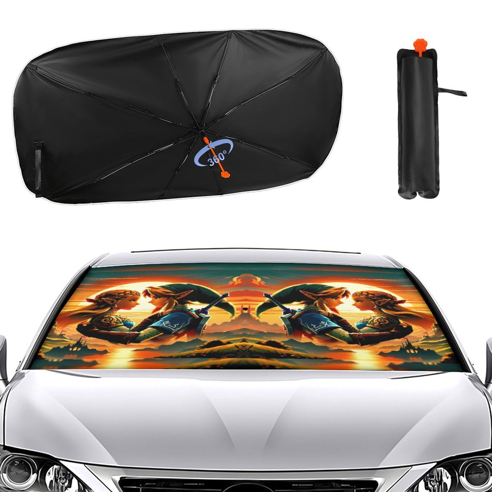 The-Legend-of-Zelda Car Sun Shade Umbrella, Car Shade Front Windshield ...