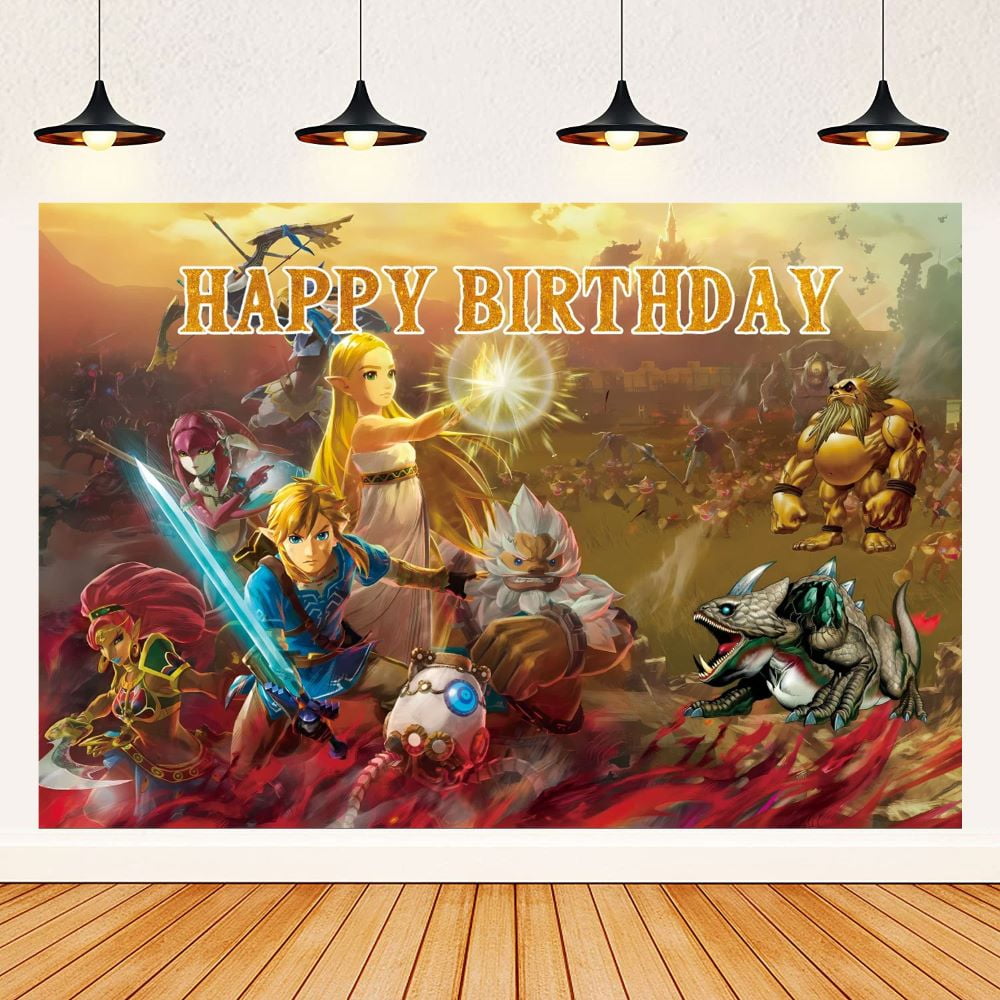 The Legend of Zelda Happy Birthday Anime Cartoon Theme Backdrops Banner ...
