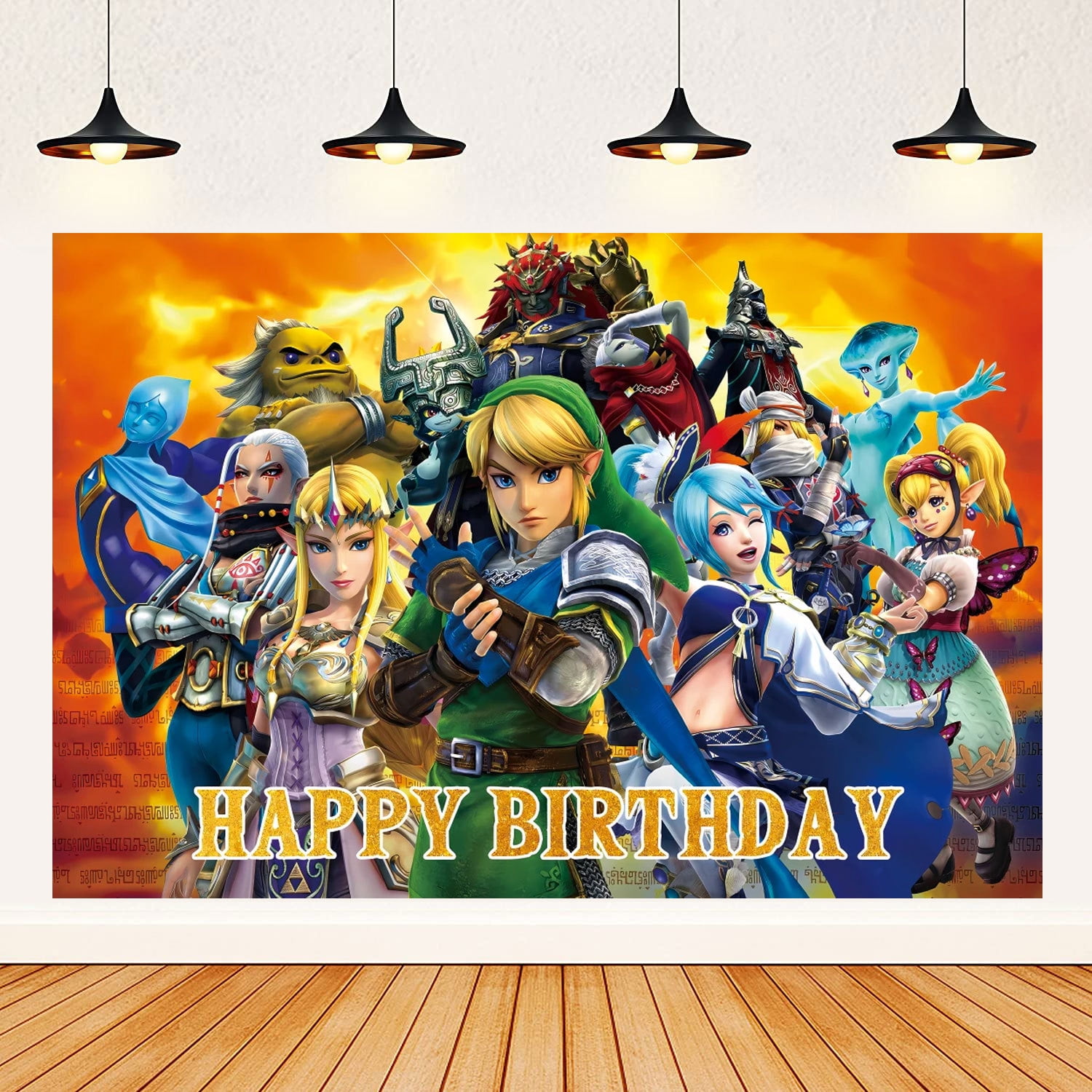 The Legend of Zelda Happy Birthday Anime Cartoon Theme Backdrops Banner ...