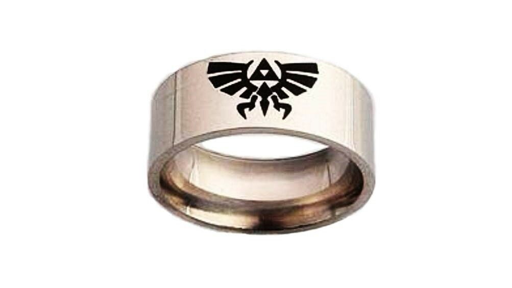 The Legend of Zelda Logo Symbol Stainless Steel Band Ring Size 13 ...
