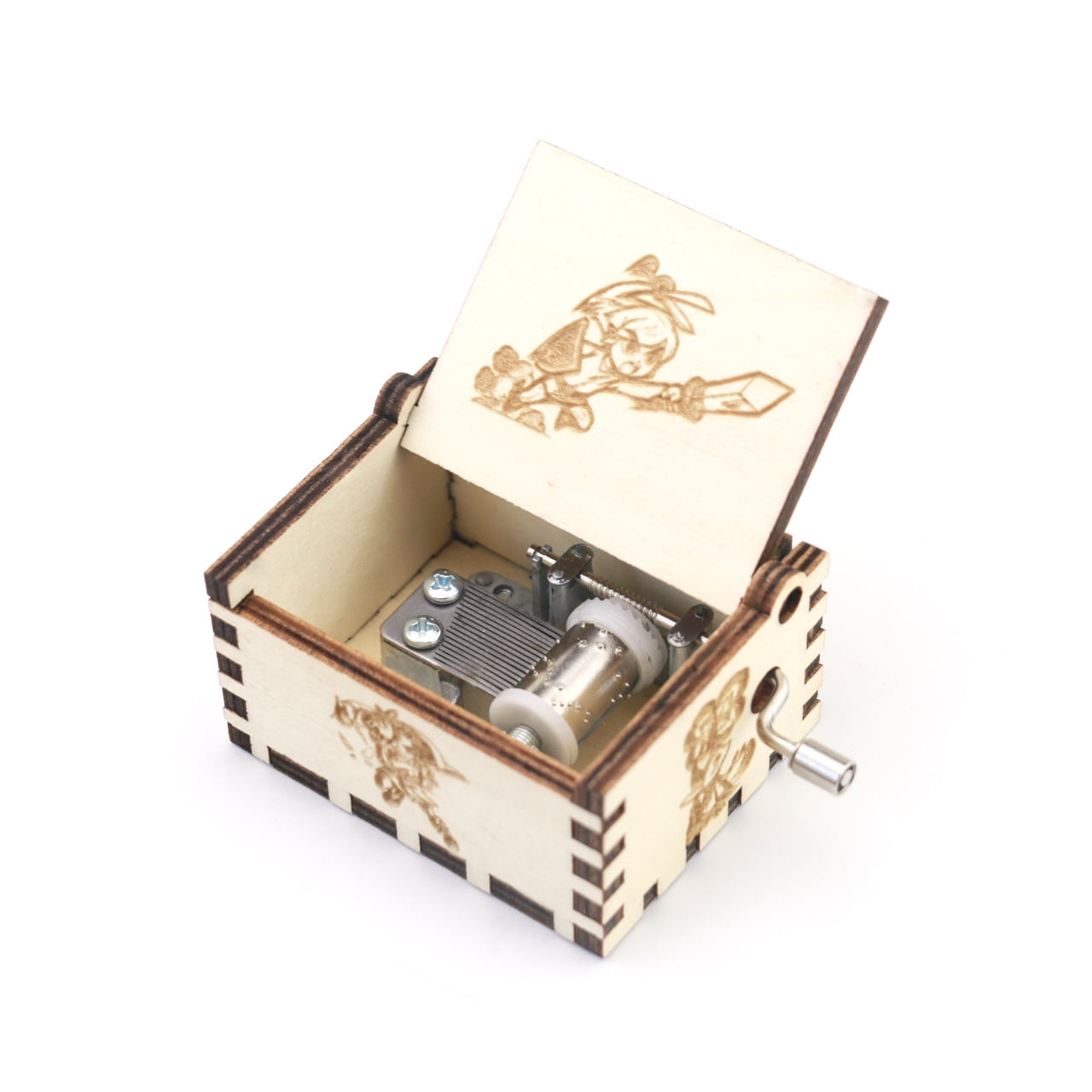 The Legend of Zelda Music Box Hand Crank Musical Box Carved Wooden ...