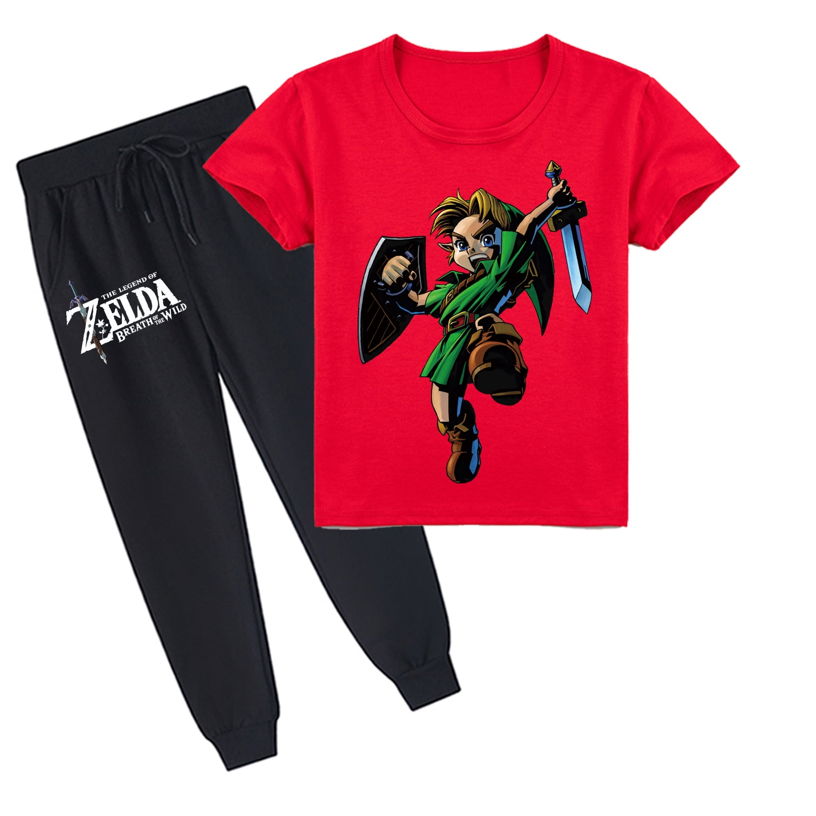 The Legend of Zelda Printed Cotton Set: Short Sleeve T-shirt and Long ...