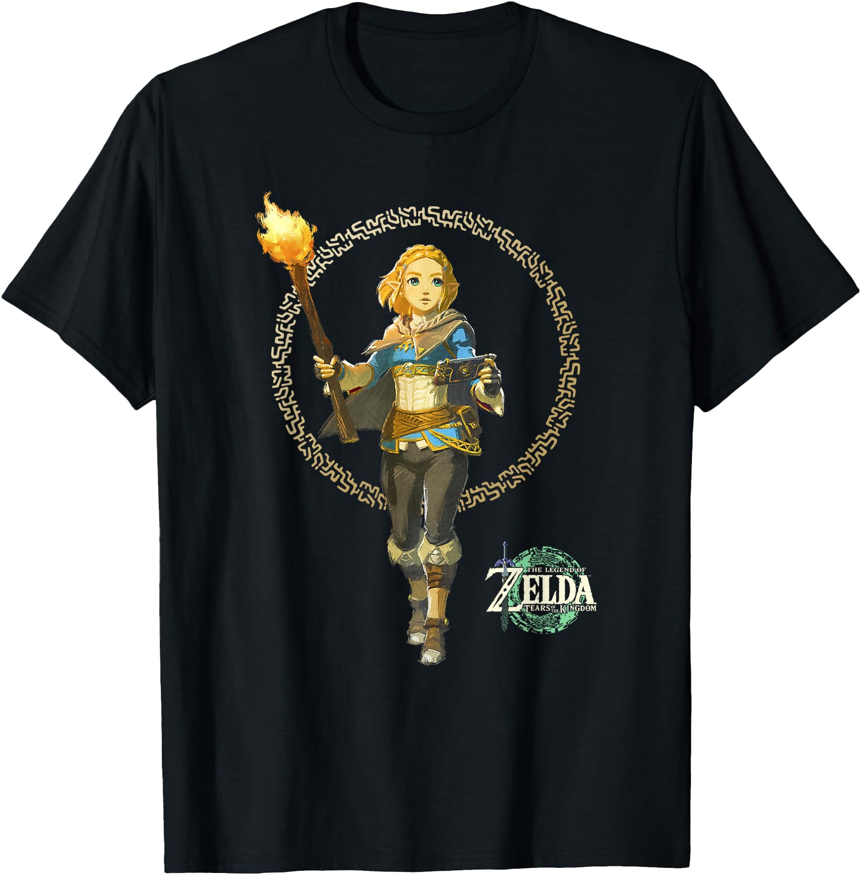 The Legend of Zelda Tears Of The Kingdom Zelda Runes Circle T-Shirt for ...