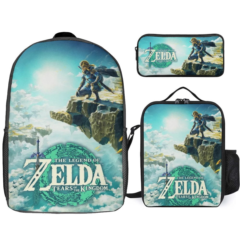 The Legend of Zelda Tears of The Kingdom Backpack With Lunch Bag Pencil ...