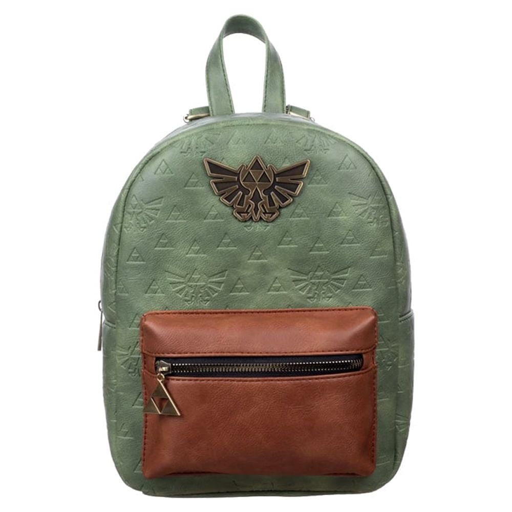 Bioworld Zelda Green and Brown Mini Backpack, PU Material, Embossed ...