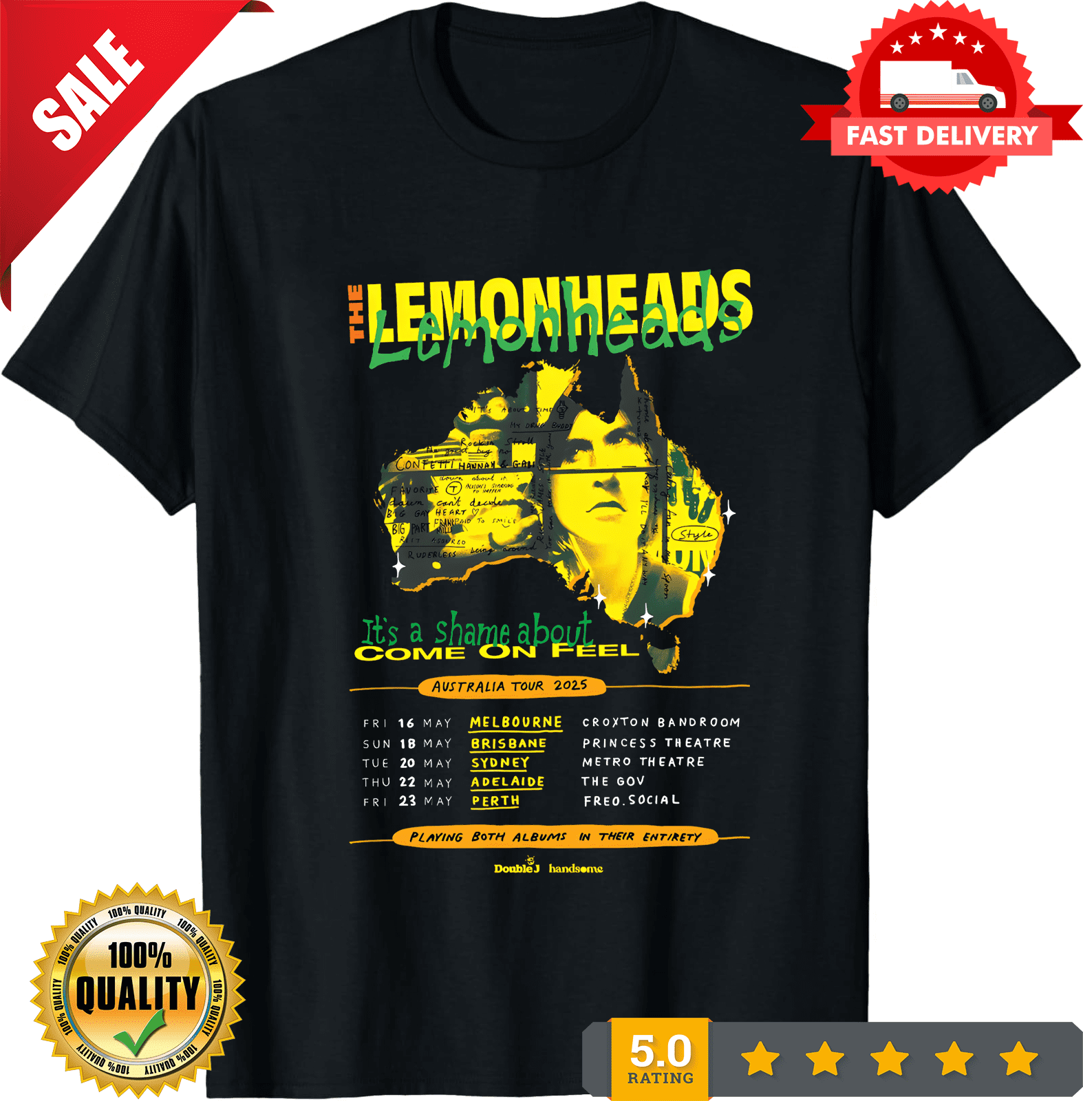 The Lemonheads Band 2025 Australian Tour -T Shirt Black All Size BB536 ...