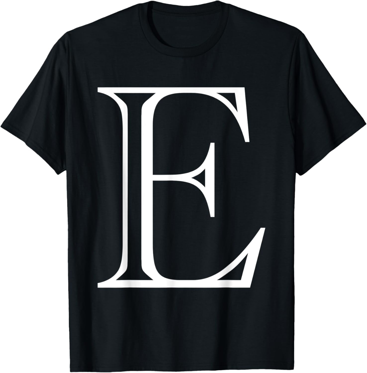 The Letter E Classic Style Capital Alphabet Monogram Initial T-Shirt ...
