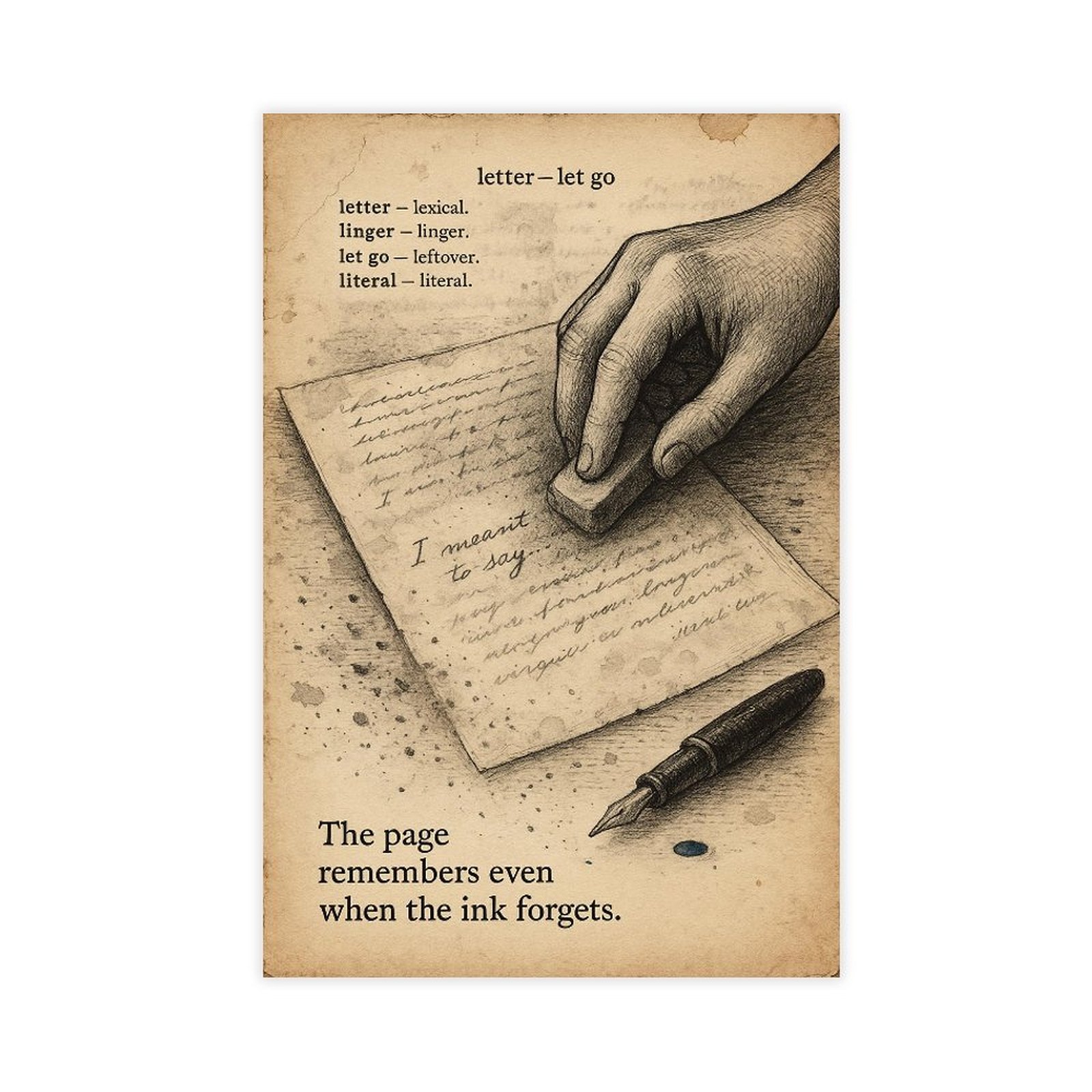 The Letter That Faded Canvas Art Wall Decor Posters Home Bar Restaurant ...